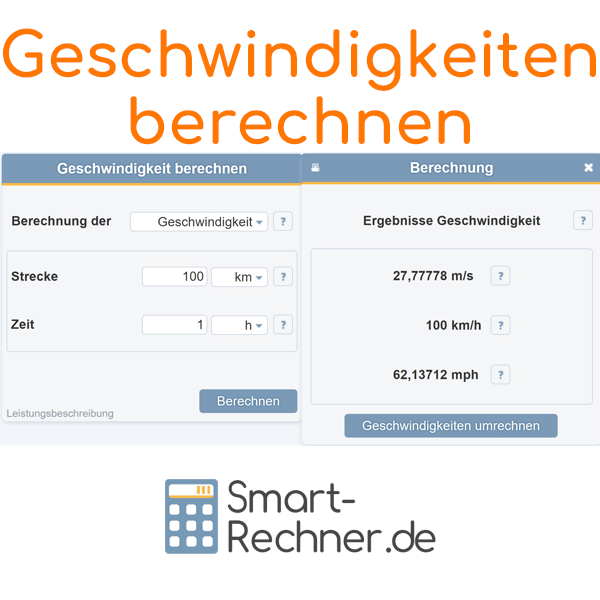 Geschwindigkeiten Berechnen